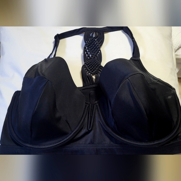 Cacique | Swim | Cacique Black Swim Bra Top With Intricate Back Design ...